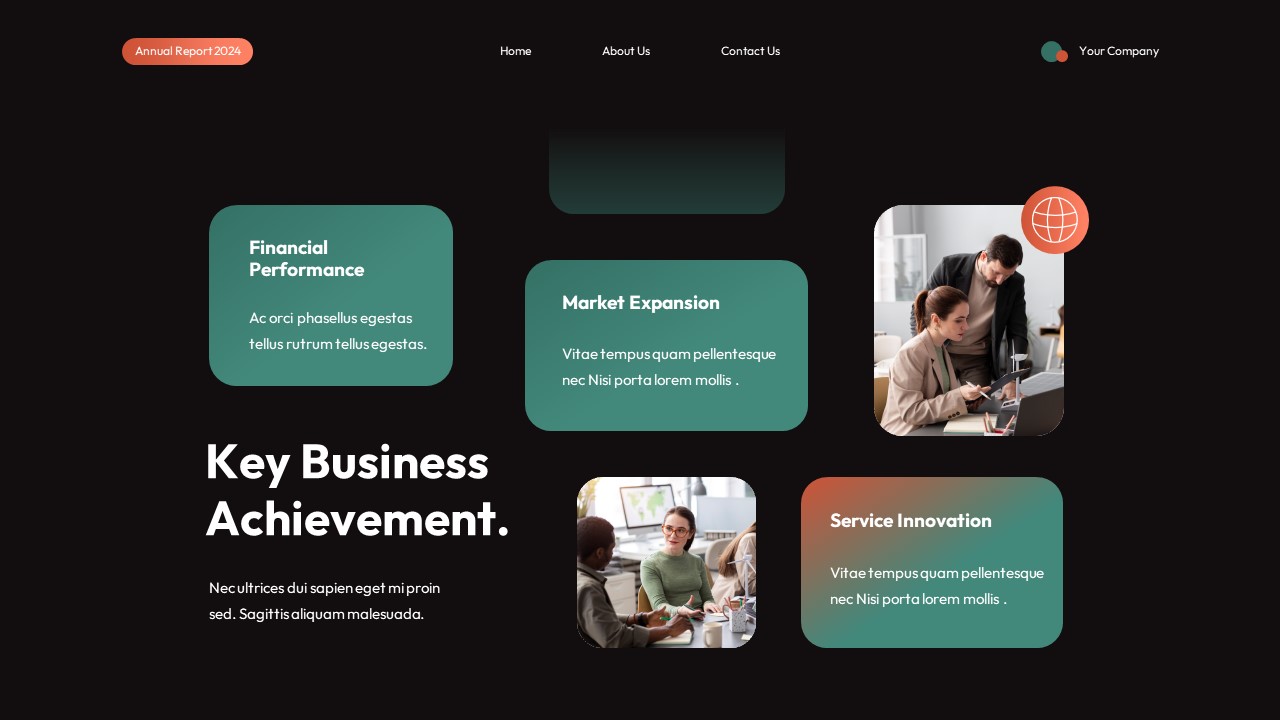 Black Green Orange Ui Ux Annual Report Presentation, Presentation Templates