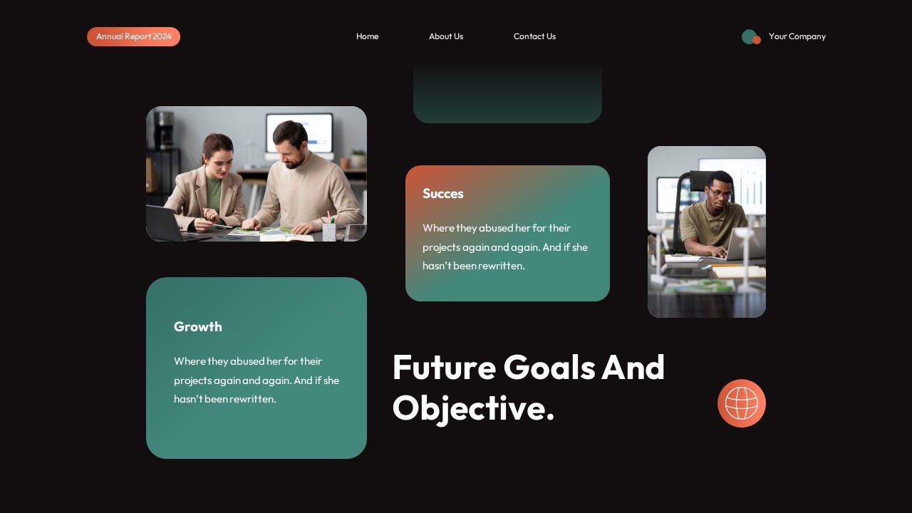 Black Green Orange Ui Ux Annual Report Presentation, Presentation Templates
