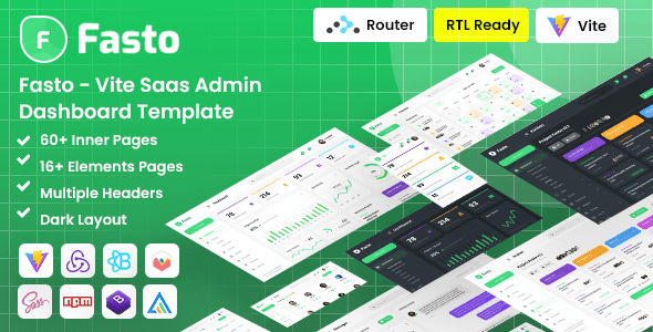 Fasto - React (Vite) Saas Admin Dashboard Template by DexignZone ...