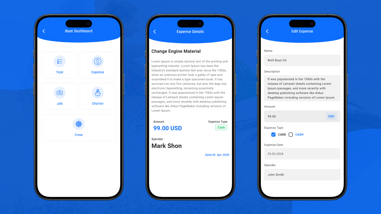 BoatMaster - Boat Management Flutter Mobile App UI Kit by avrsoft24