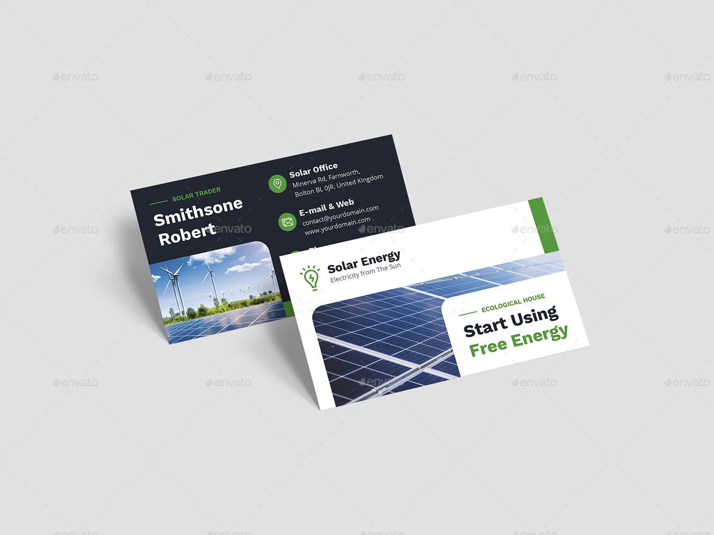 Solar Energy Business Card Template, Print Templates | GraphicRiver