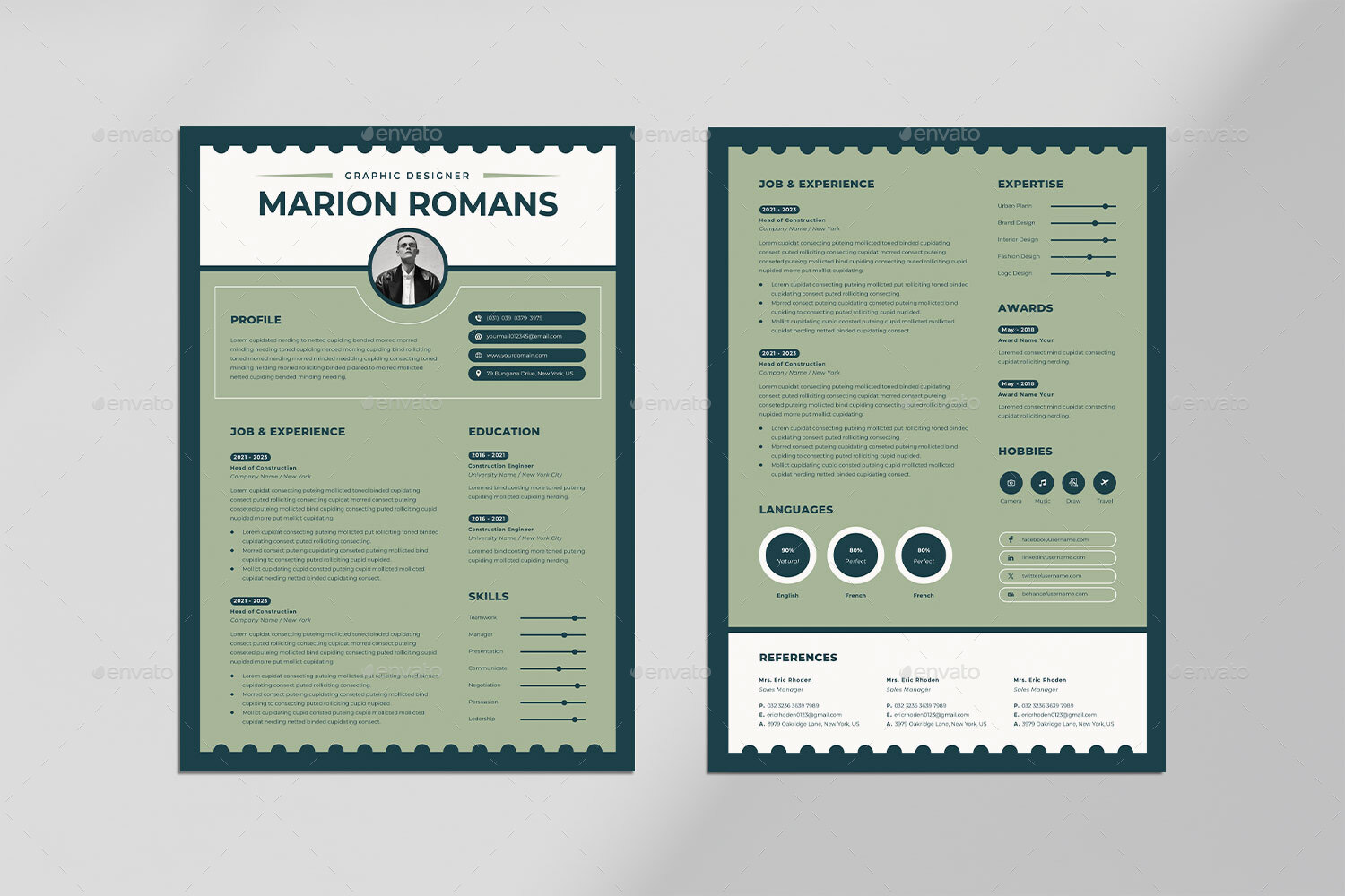 Resume Word Template, Print Templates | GraphicRiver