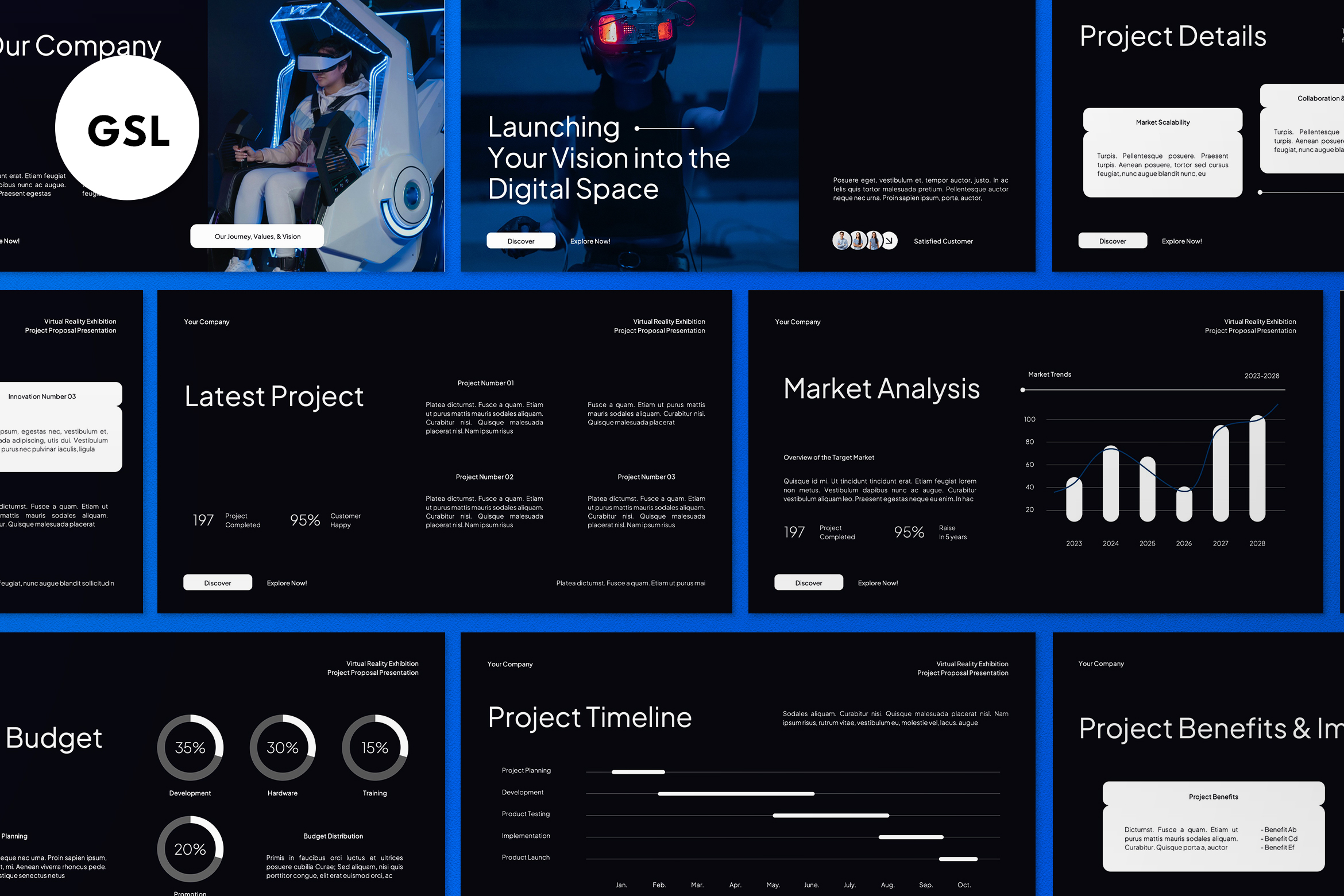 Black Modern VR Exhibition Project Proposal Google Slide, Presentation ...