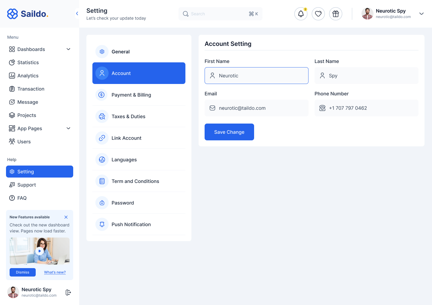 Saildo - Figma Admin Ui Template for Corporate Business by QuomodoTheme