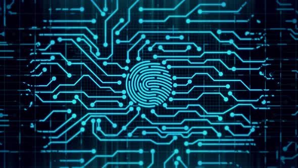 4k render Digital protection by fingerprint authorization on cyber ...