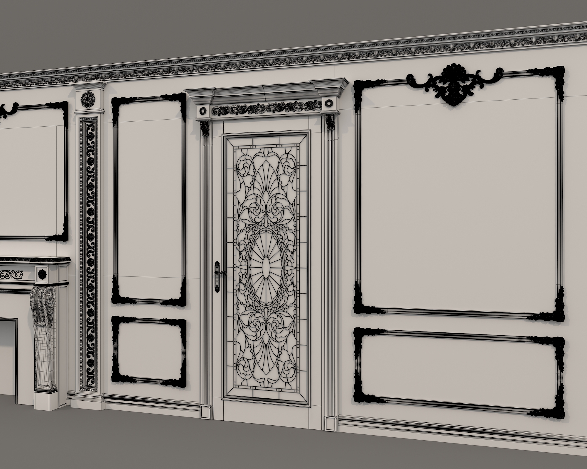 Wall Molding in Classic French style 42 by nhattuankts | 3DOcean