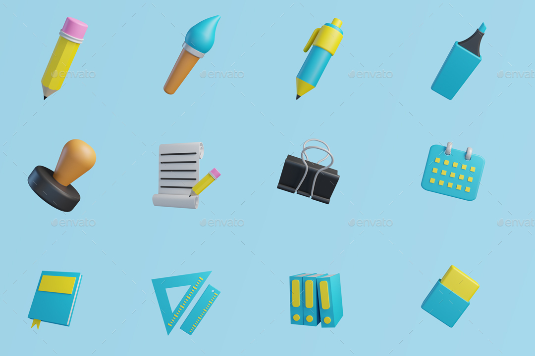 3D Stationery Icon, Graphics | GraphicRiver