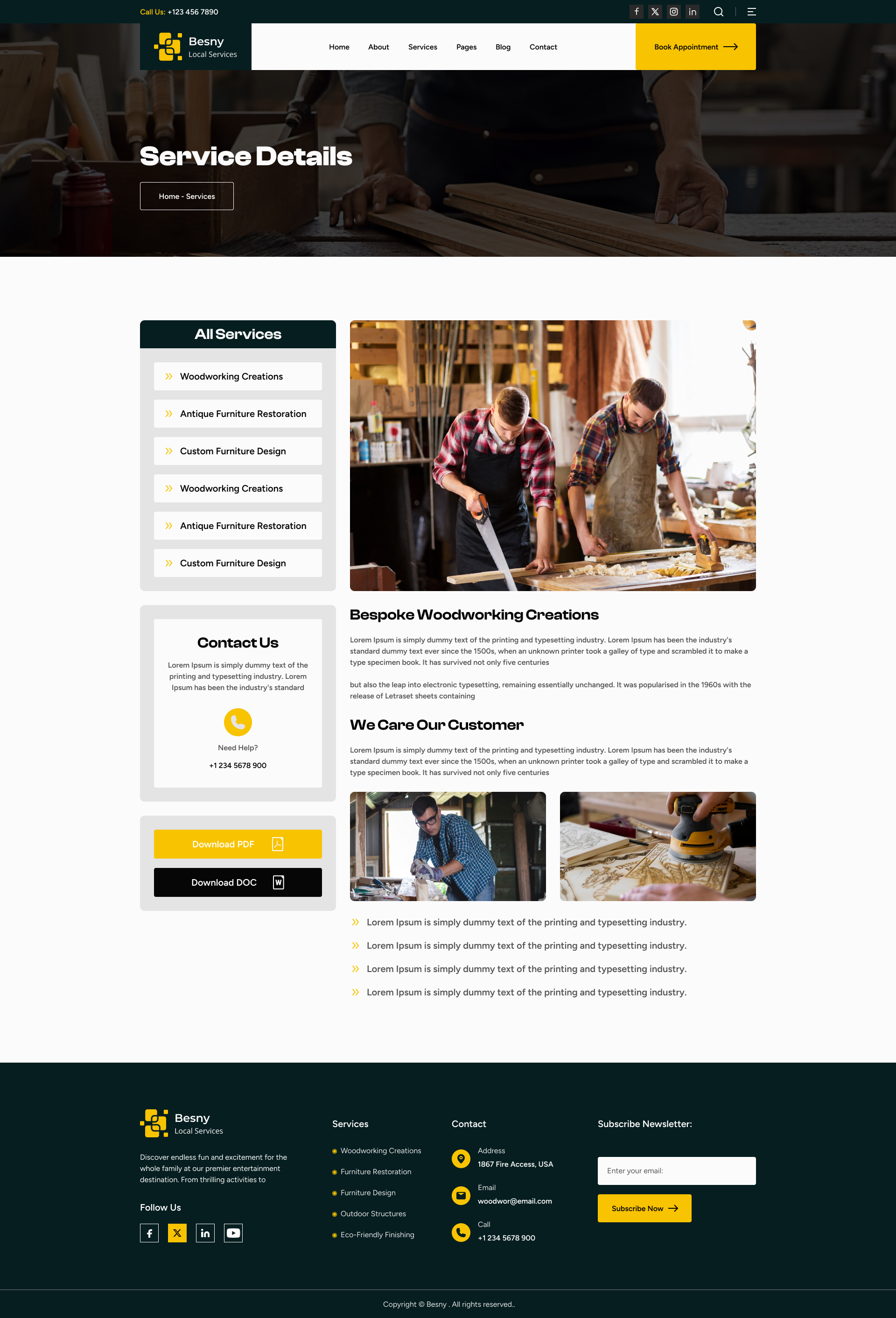 Besny - Multipurpose Small Business Services Figma Template by designxhut