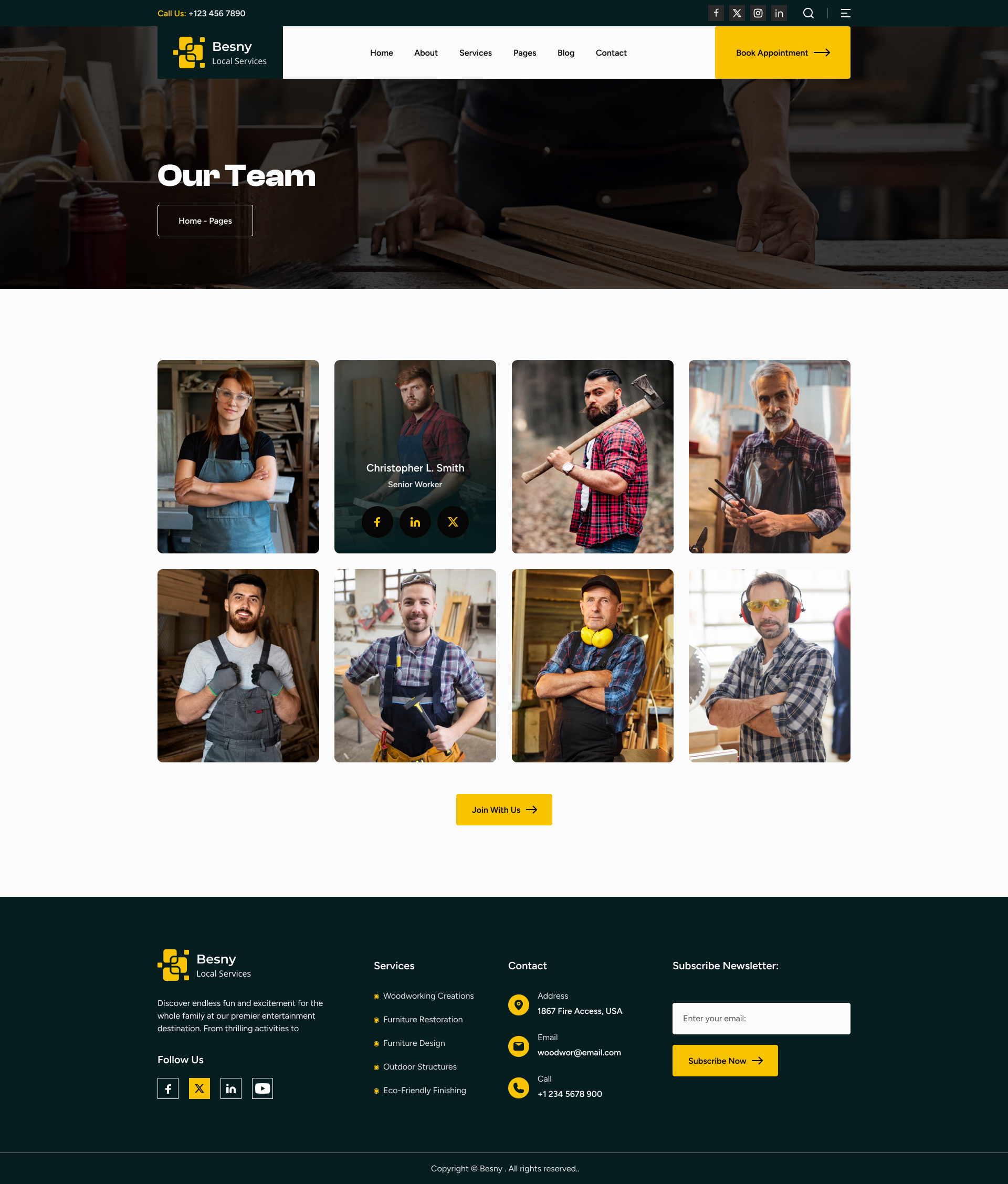 Besny - Multipurpose Small Business Services Figma Template by designxhut