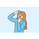 Woman Uses Eye Drops to Improve Vision or Reduce, Vectors | GraphicRiver