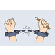 Hands of Handcuffed Reporter at Moment Liberation, Vectors | GraphicRiver