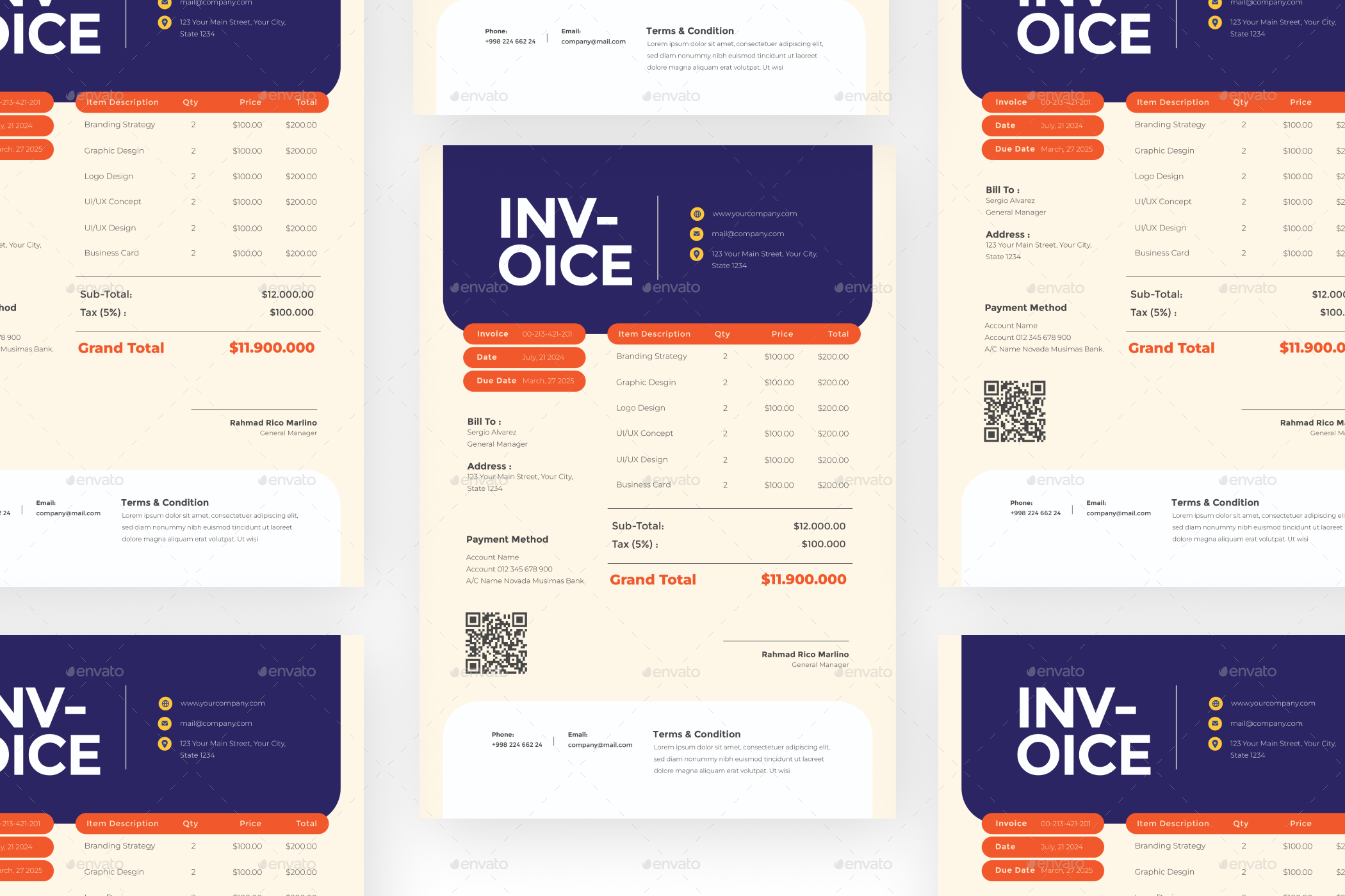 Business Blue Invoice, Print Templates | GraphicRiver