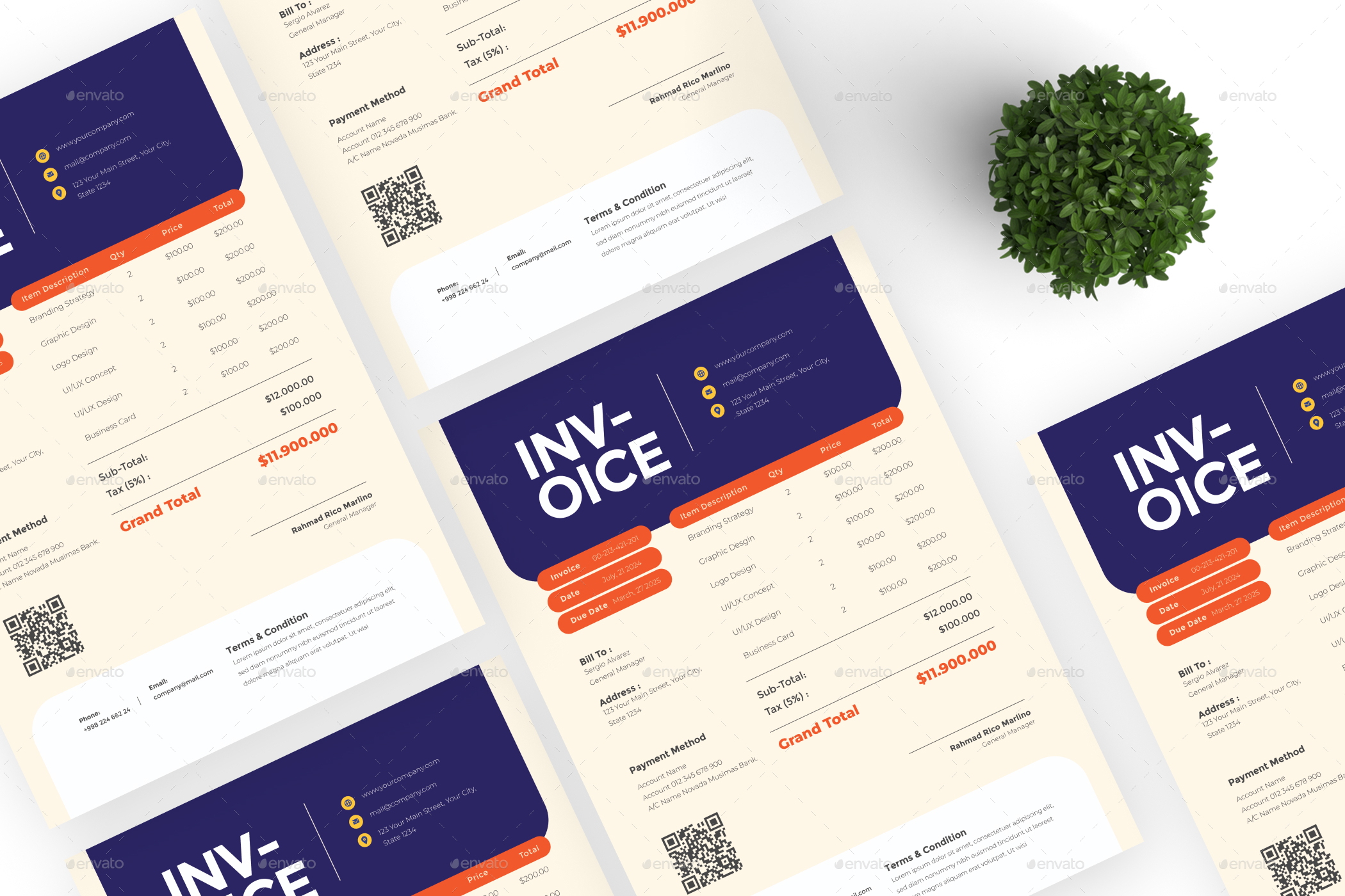 Business Blue Invoice, Print Templates | GraphicRiver