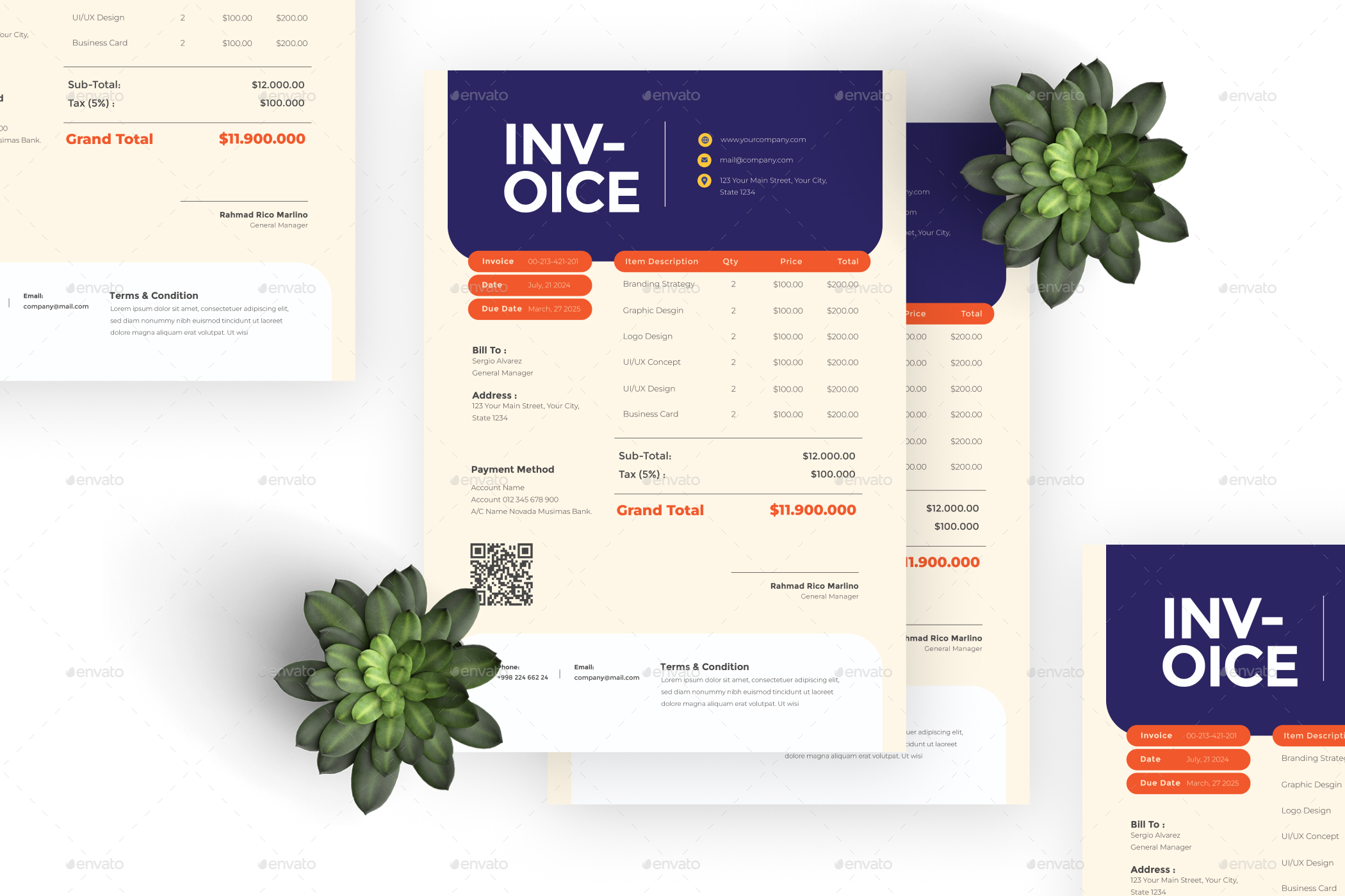 Business Blue Invoice, Print Templates | GraphicRiver