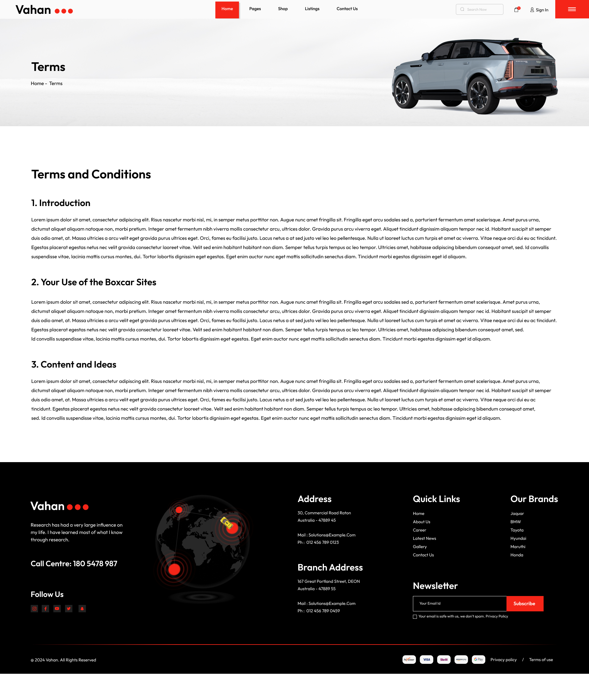 Vahan - Car Dealer, Rental & Listing Figma Template by BuddhaThemes