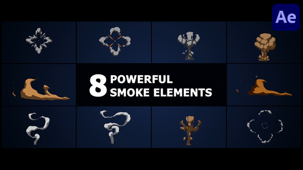 Powerful Smoke Elements | After Effects, After Effects Project Files