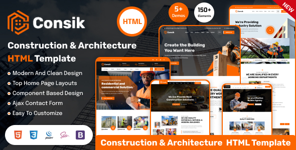 Consik - Construction, Building & Architecture HTML Template by vecuro ...