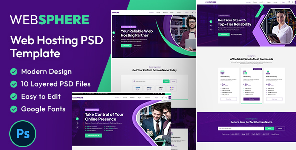 WebSphere | Web Hosting PSD Template by designingmedia | ThemeForest