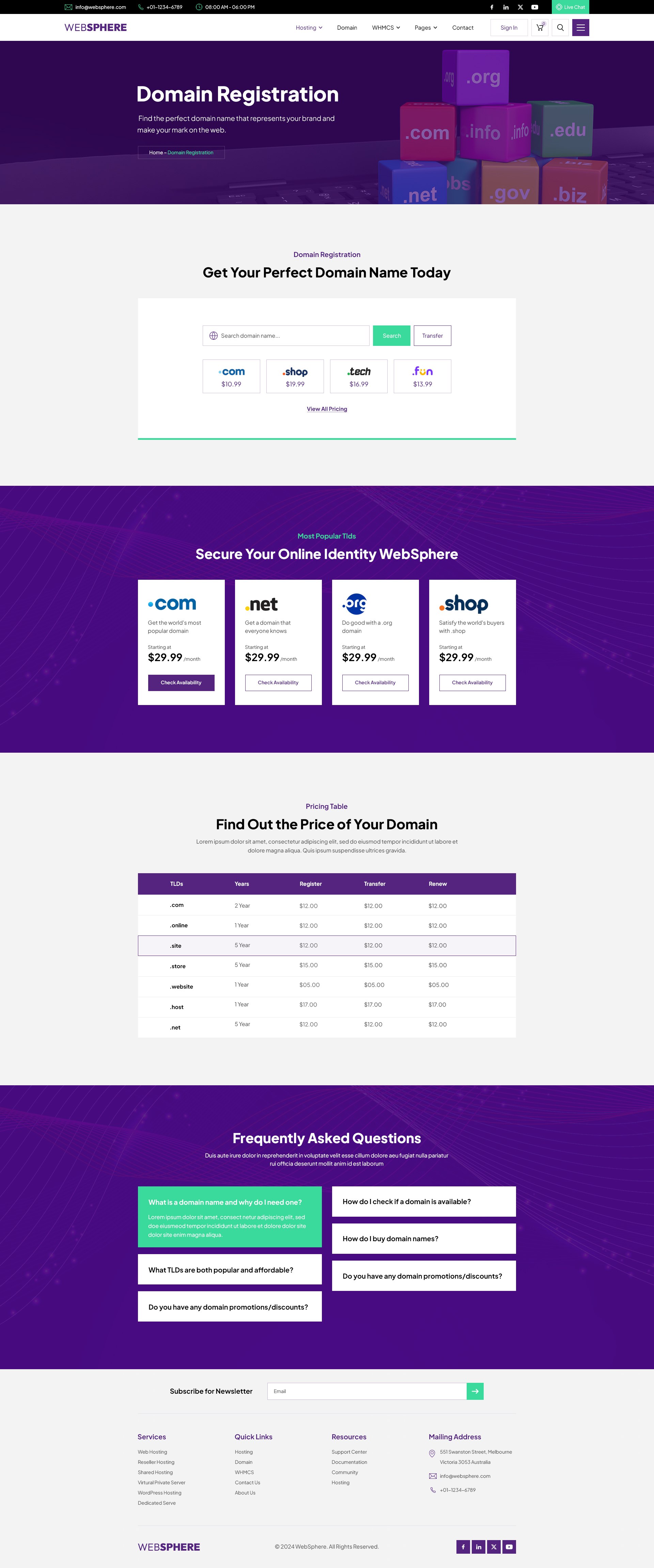 WebSphere | Web Hosting PSD Template by designingmedia | ThemeForest