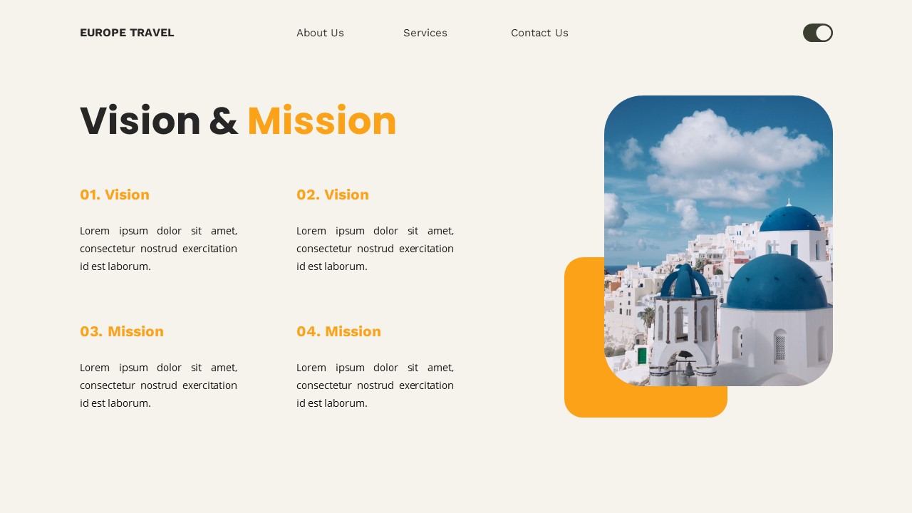 Europe Travel - Travel Google Slide Templates, Presentation Templates