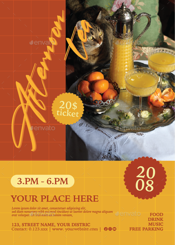 Tea Party Flyer, Print Templates | GraphicRiver