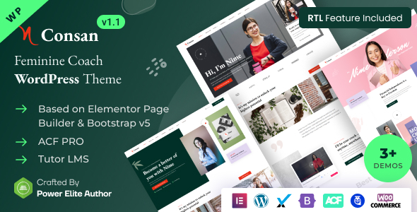 Consan - Feminine Coach Elementor WordPress Theme by EnvyTheme | ThemeForest