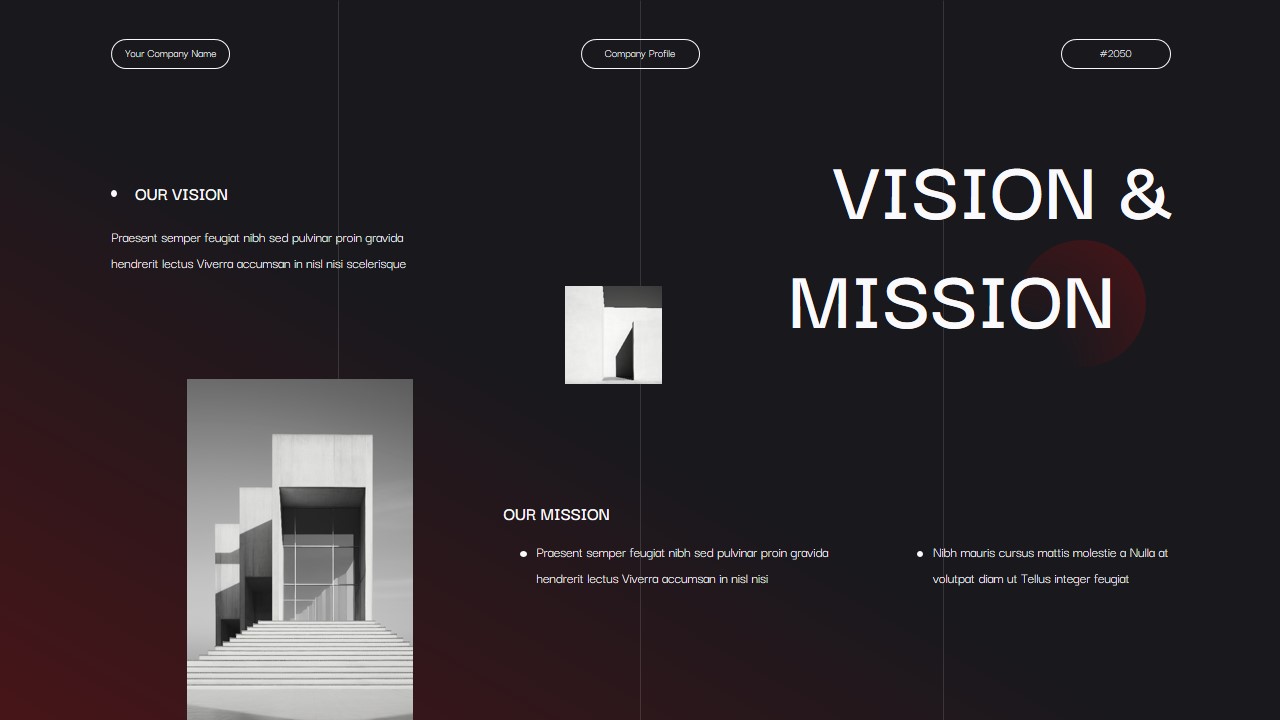 Black Red Gradient Minimalist Building Architecture Company Profile ...