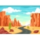 Cartoon Desert Road, Vectors | GraphicRiver