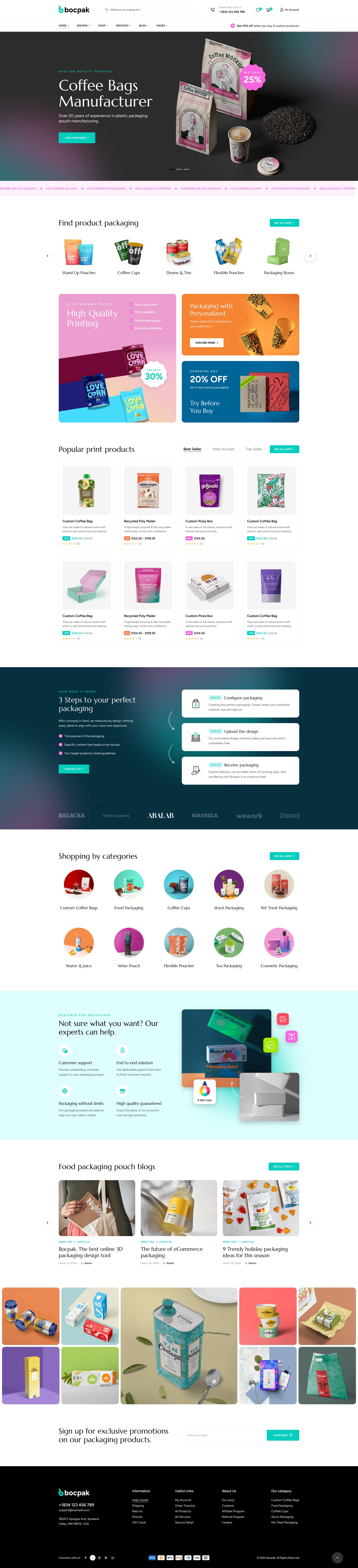 Bocpak - Print Custom Packaging and Pouches WordPress Theme by themelexus