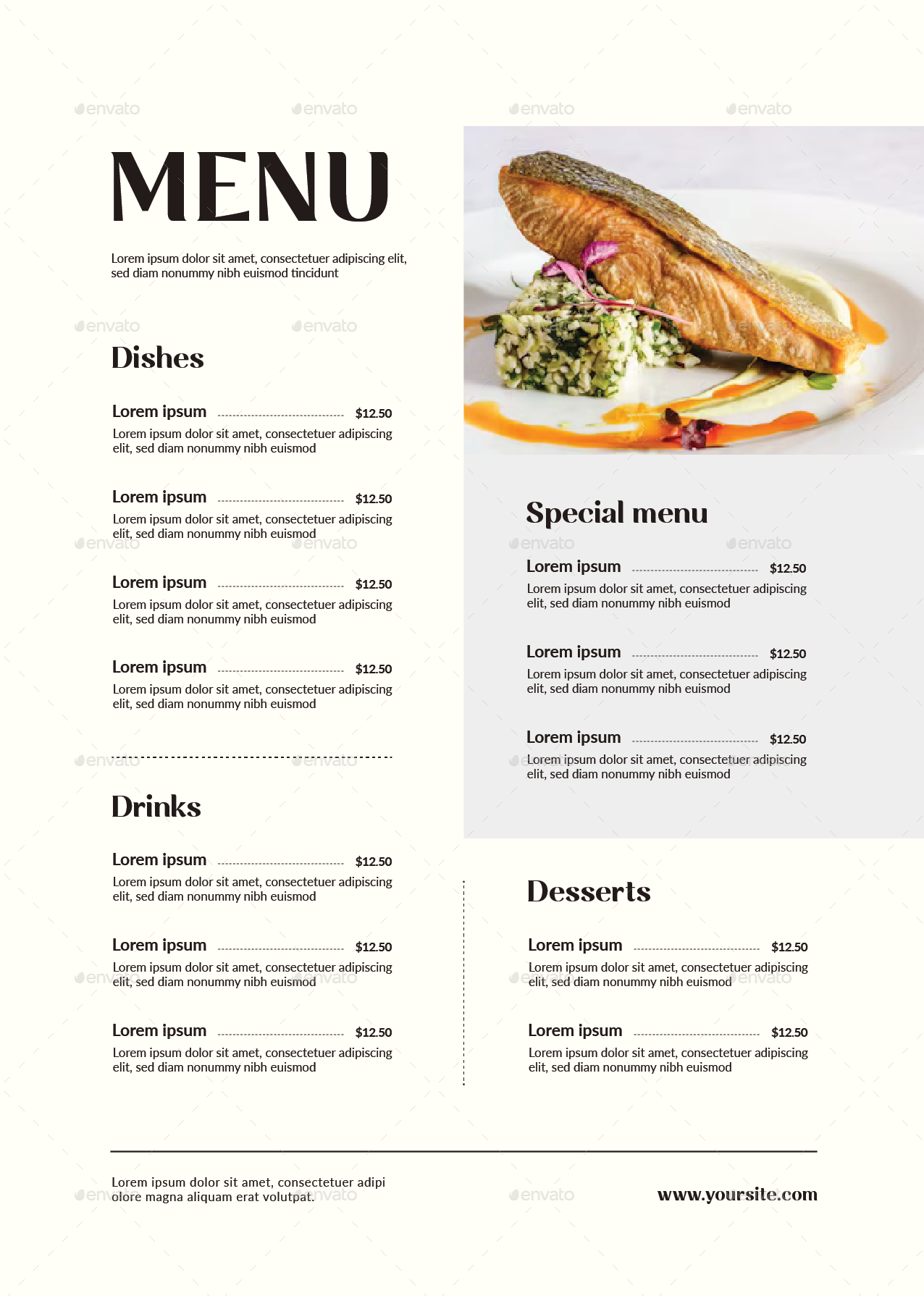 Food Menu, Print Templates | GraphicRiver