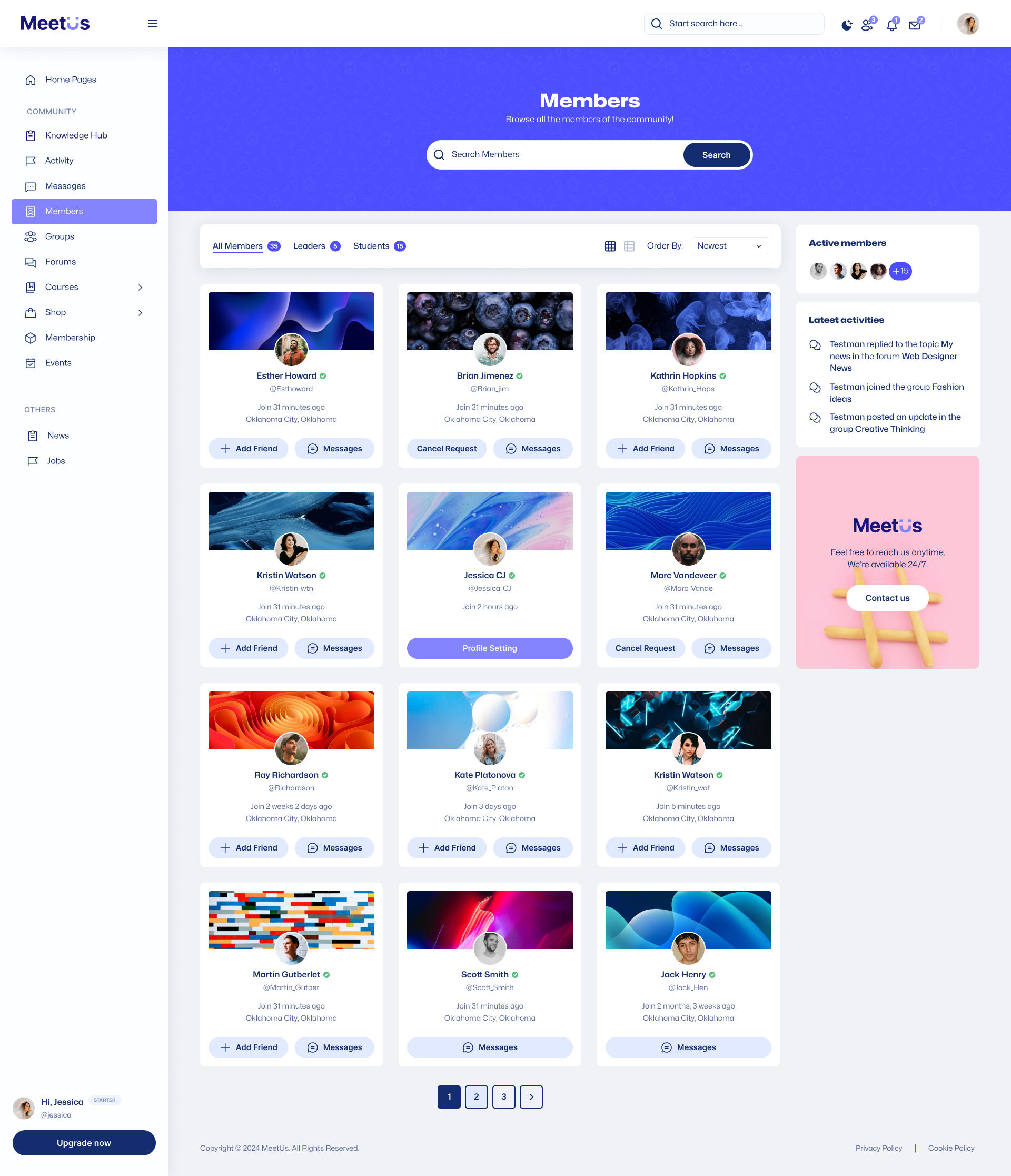 MeetUs - Social Network & Community Figma Template by jwsthemes ...