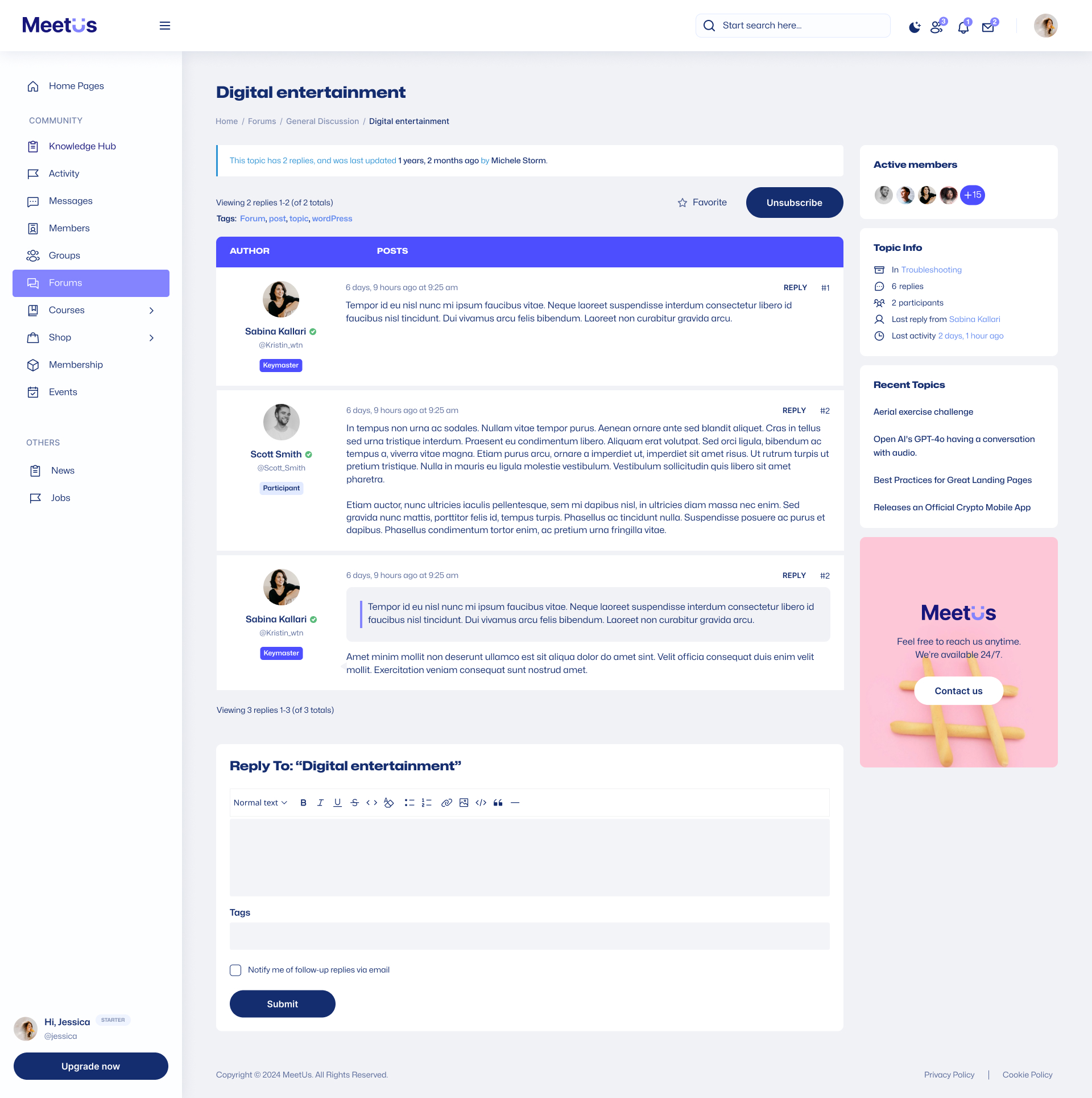 MeetUs - Social Network & Community Figma Template by jwsthemes ...