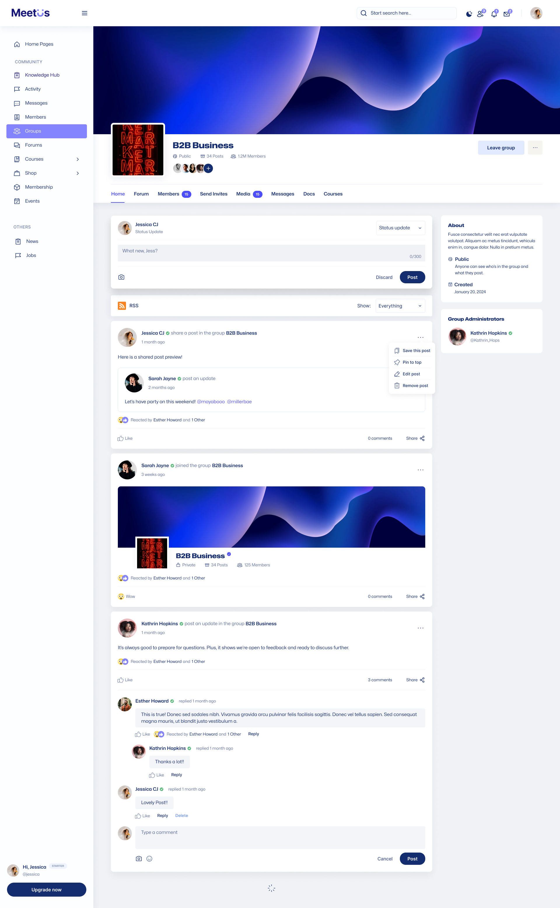 MeetUs - Social Network & Community Figma Template by jwsthemes | ThemeForest