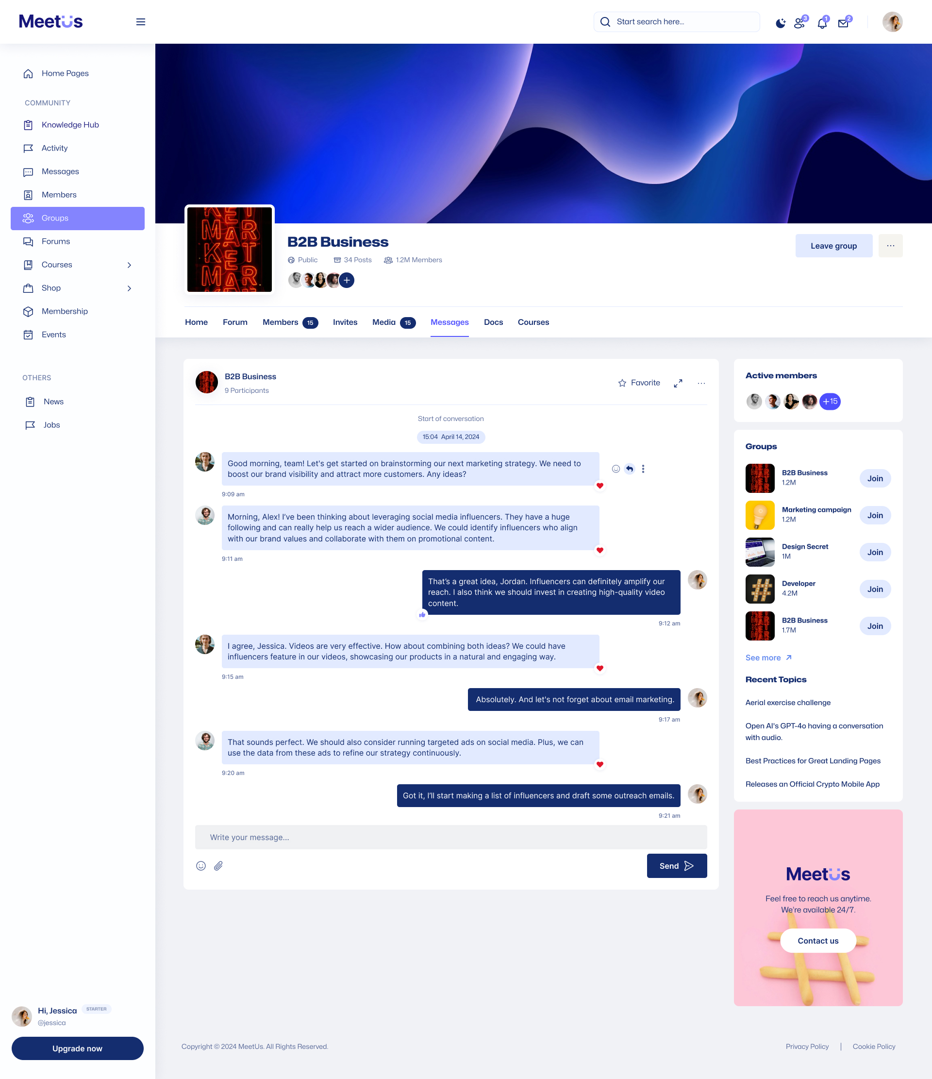 MeetUs - Social Network & Community Figma Template by jwsthemes | ThemeForest