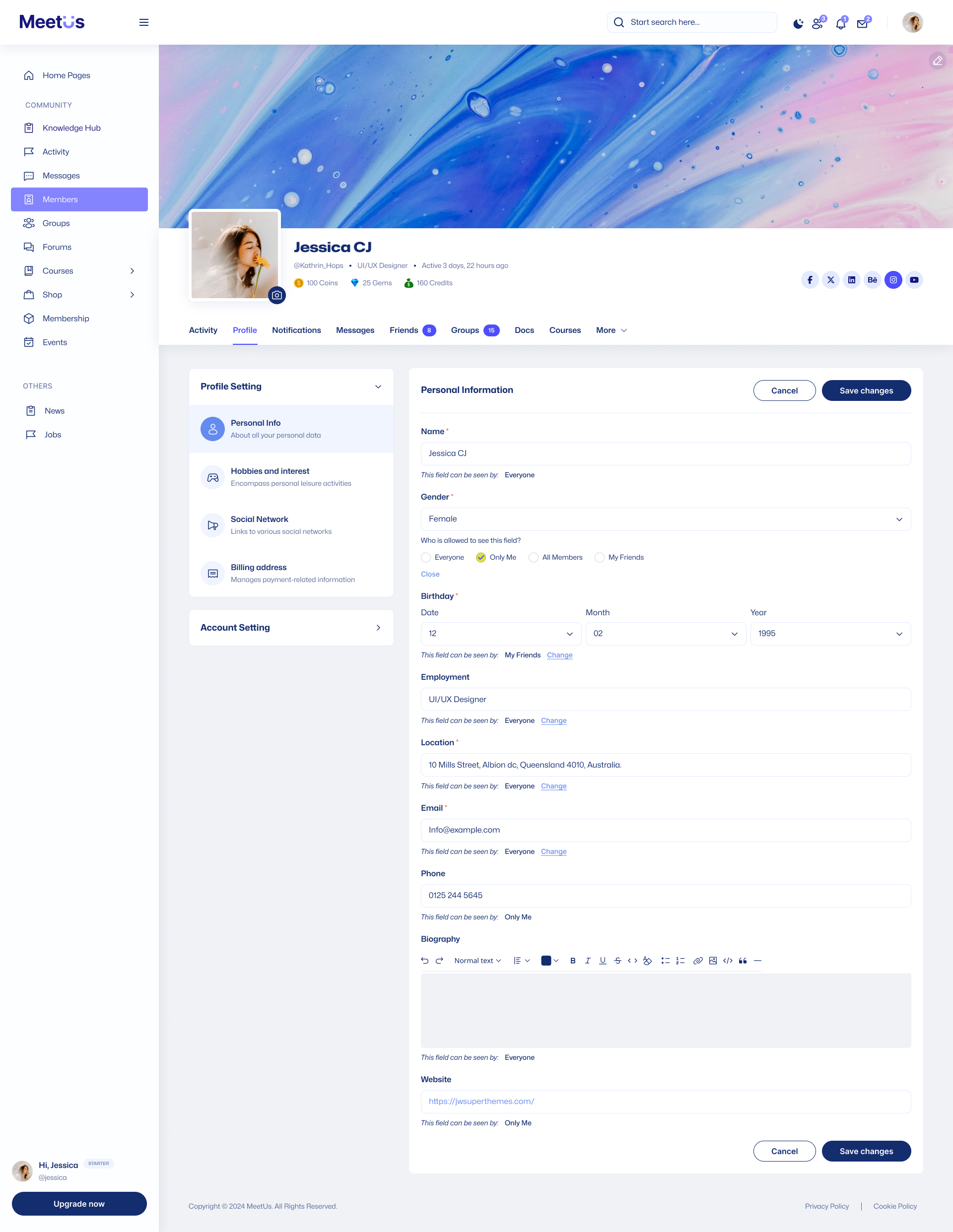 MeetUs - Social Network & Community Figma Template by jwsthemes ...