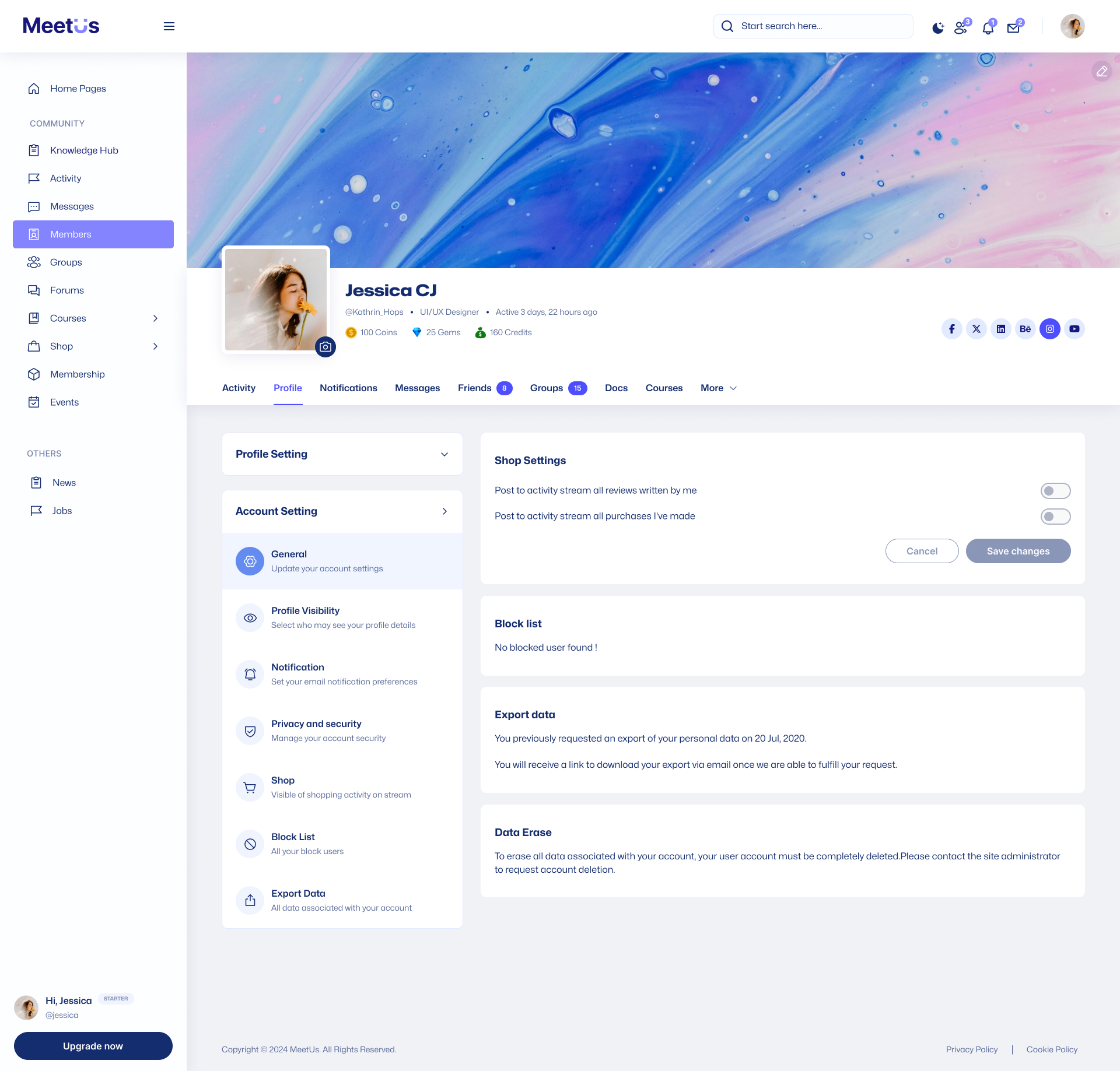 MeetUs - Social Network & Community Figma Template by jwsthemes ...