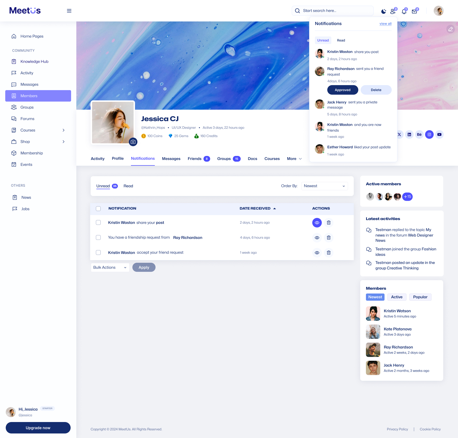 MeetUs - Social Network & Community Figma Template by jwsthemes ...