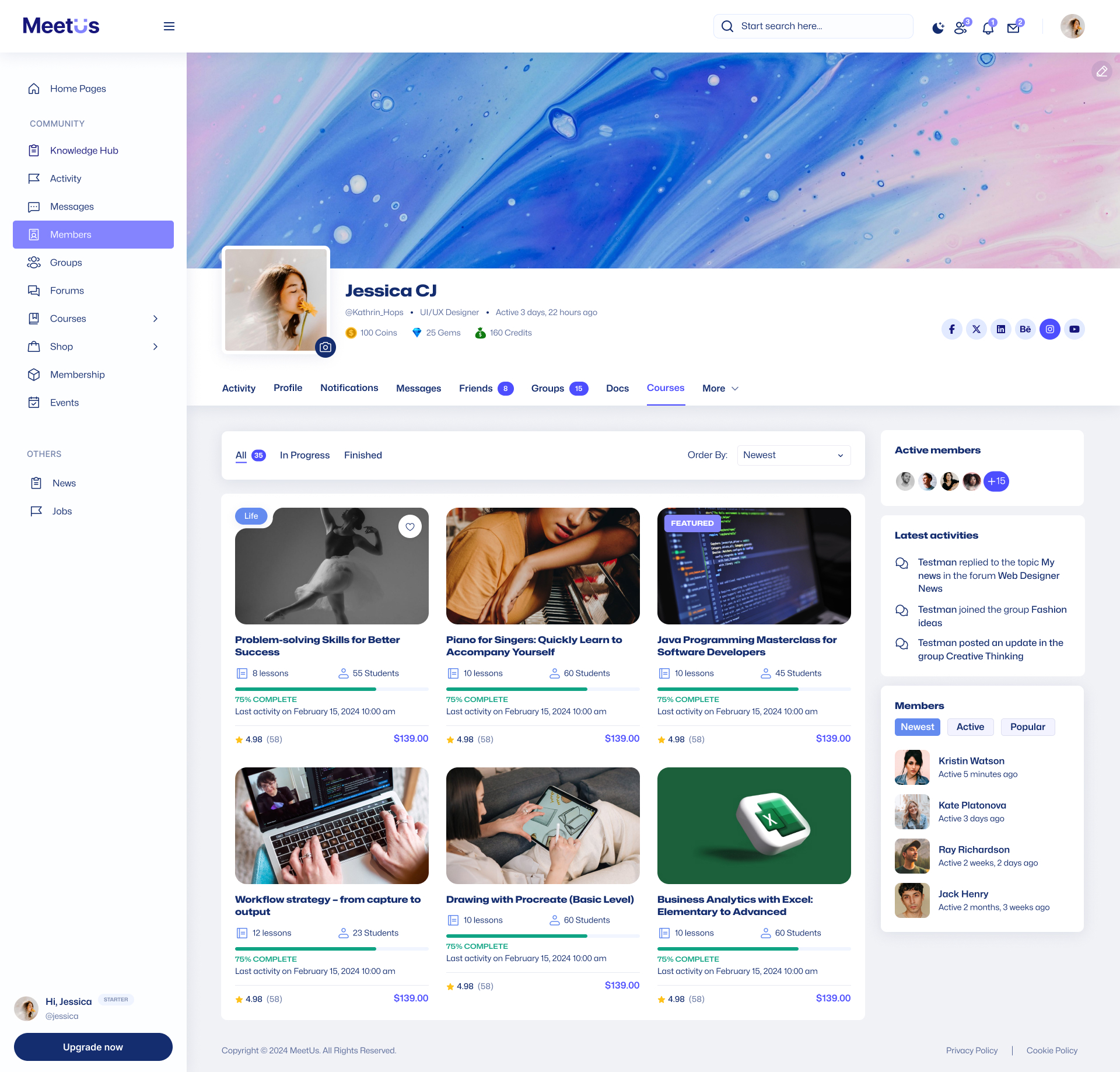 MeetUs - Social Network & Community Figma Template by jwsthemes | ThemeForest