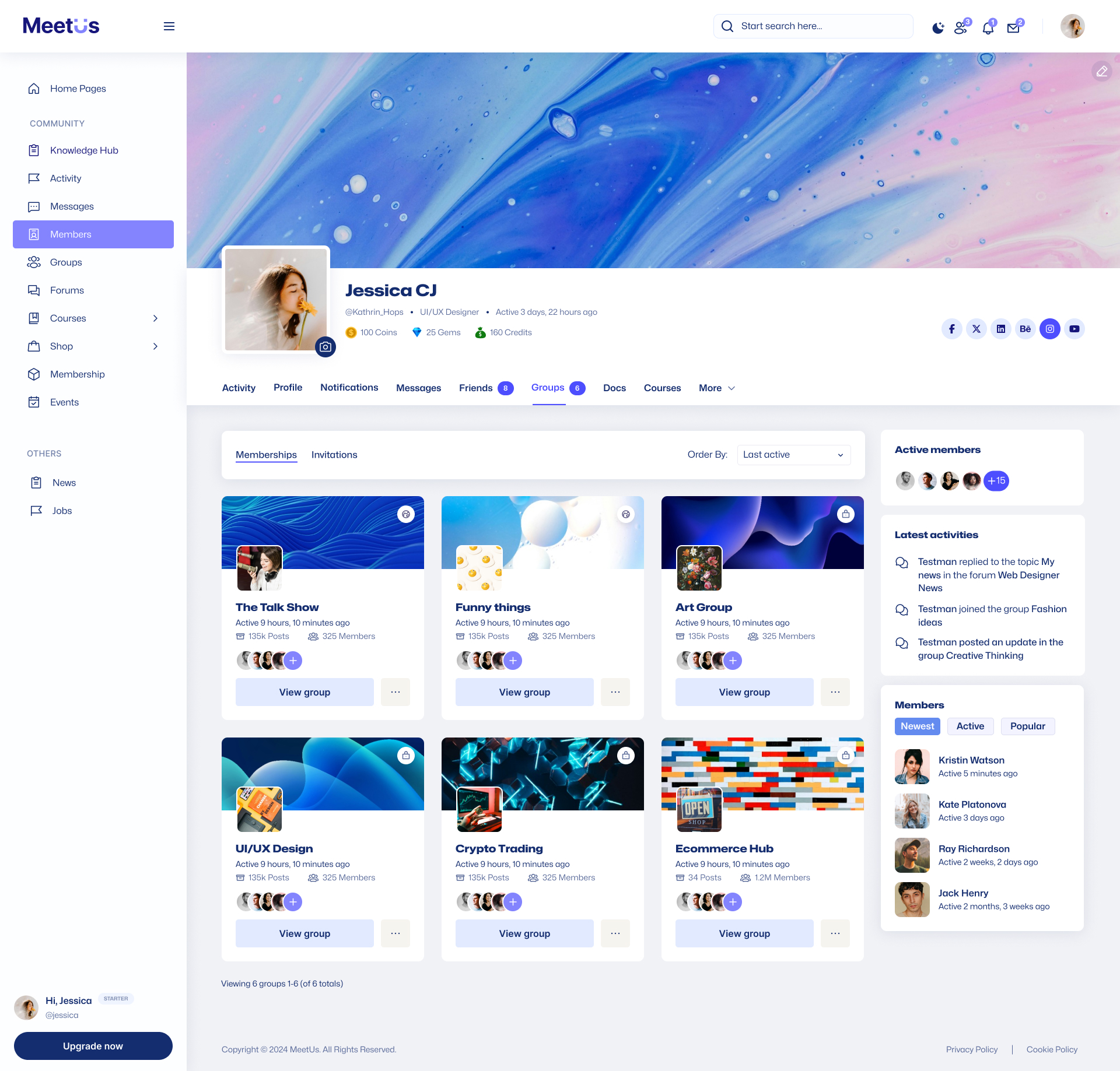 MeetUs - Social Network & Community Figma Template by jwsthemes ...