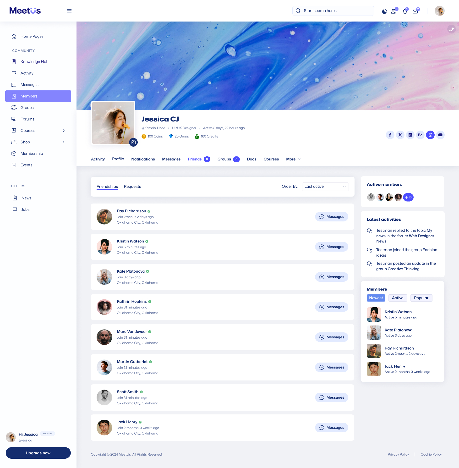 MeetUs - Social Network & Community Figma Template by jwsthemes ...