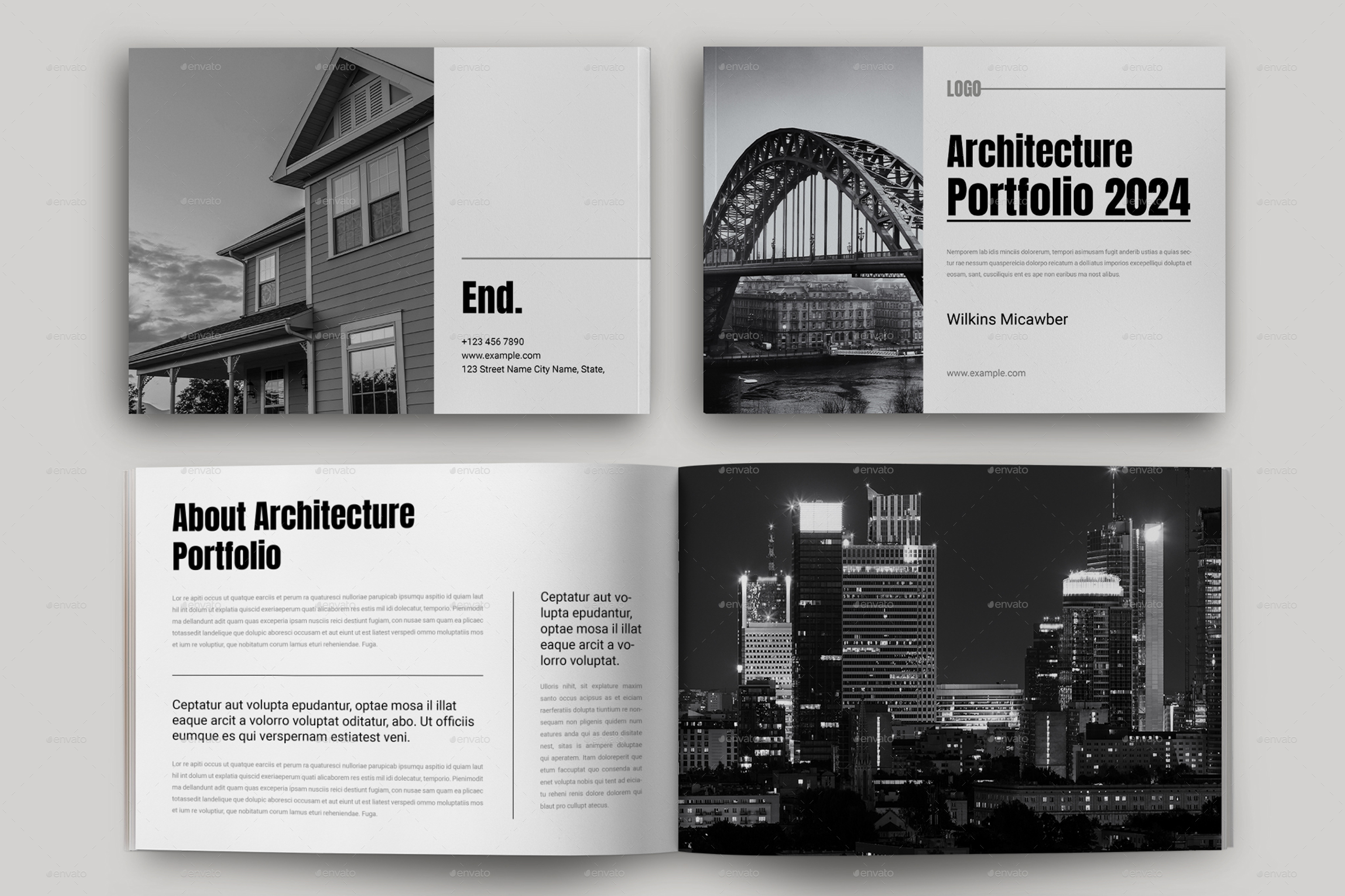 Architecture Portfolio Layout, Print Templates | GraphicRiver