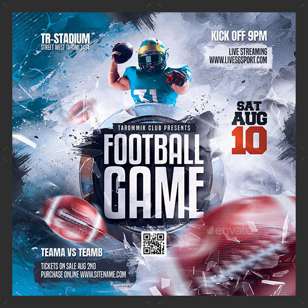 Football Game Flyer, Print Templates | GraphicRiver