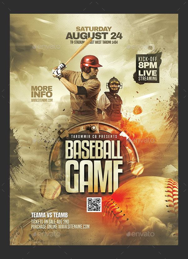 Baseball Game Flyer, Print Templates | GraphicRiver