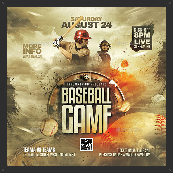 Baseball Game Flyer, Print Templates | GraphicRiver