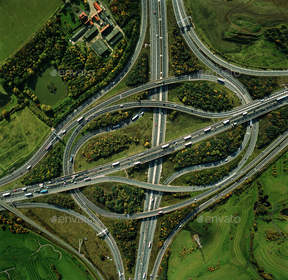 UK, Essex, Intersection of M25 and M11 motorways Stock Photo by Image ...
