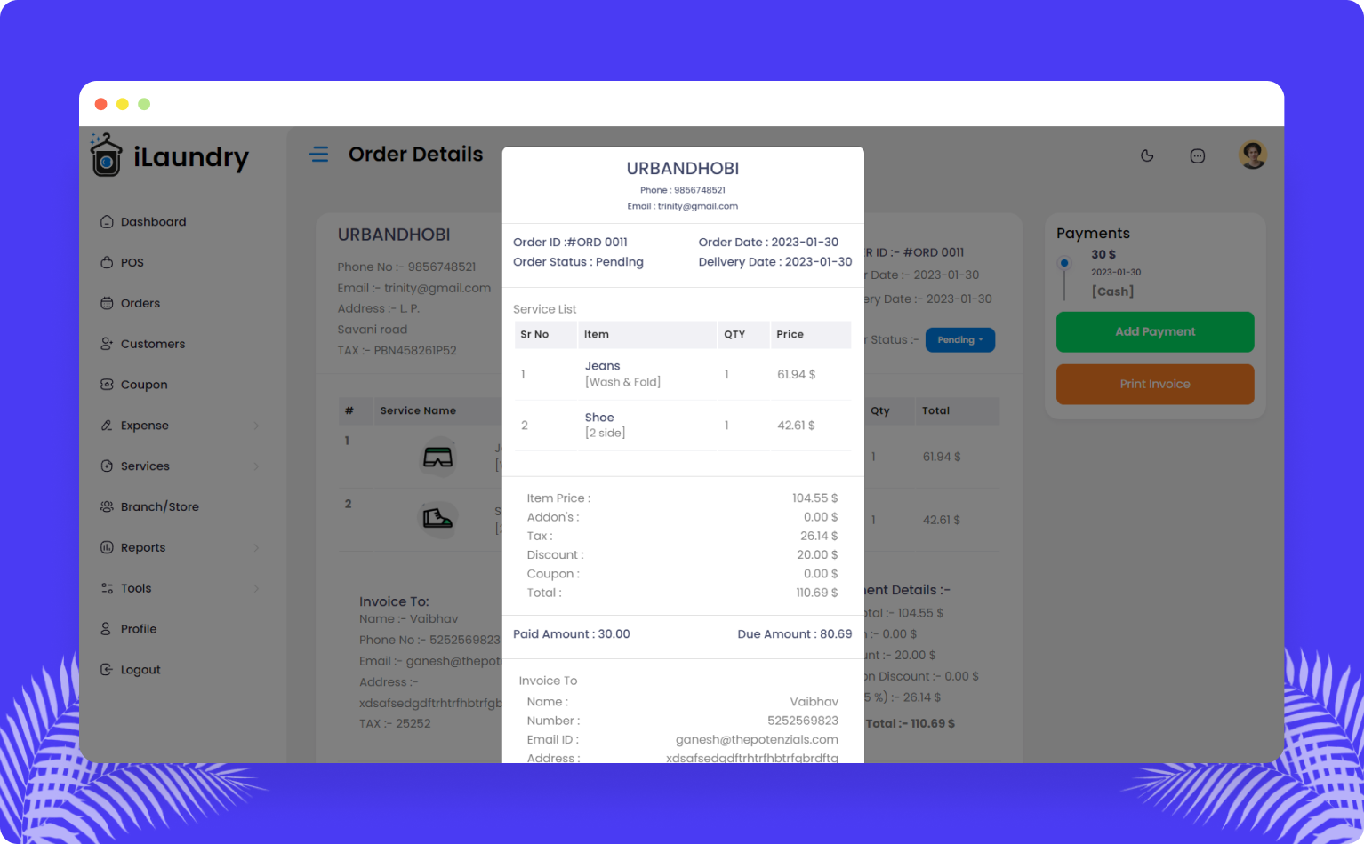 iLaundry : Dry Cleaning & Laundry Service Booking with POS | Single ...