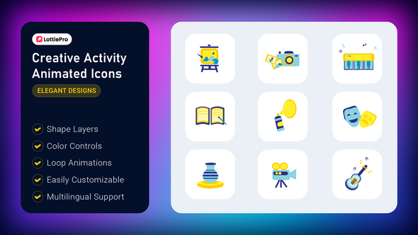 Creative Activity Animated Icons, After Effects Project Files | VideoHive
