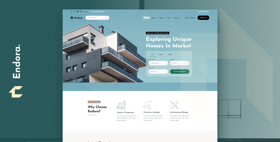 Endora - Premium Real Estate Elementor WordPress Theme by HiBootstrap