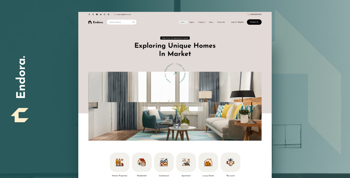 Endora - Premium Real Estate Elementor WordPress Theme by HiBootstrap