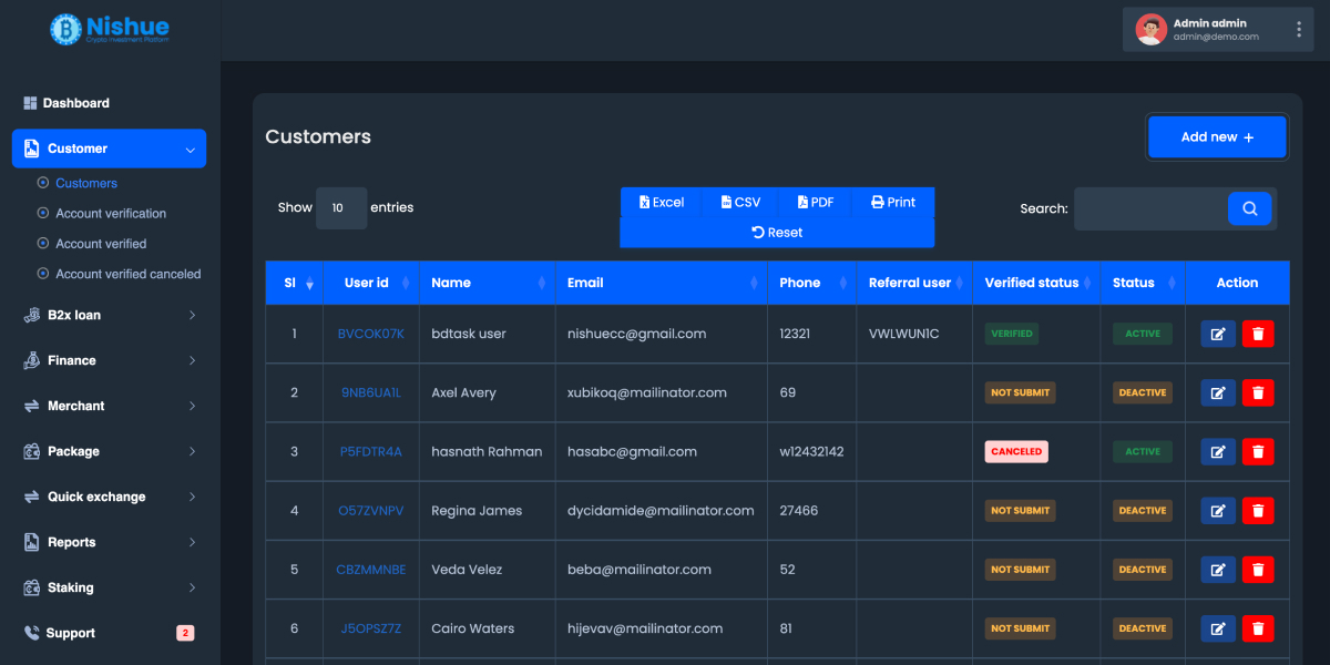 Nishue - CryptoCurrency Buy Sell Exchange and Lending with MLM System ...